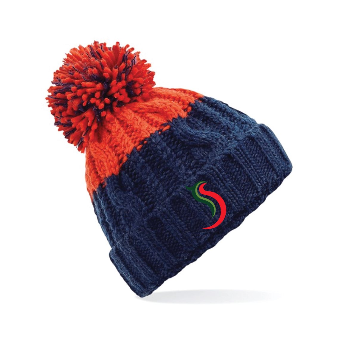 Dovey Valley Shooting Ground Navy / Red Bobble Hat | Mid Wales Sign and ...